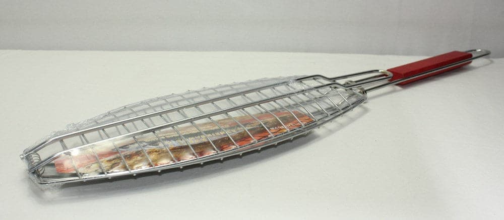 Buy Online BBQ Fish Grill Rack Metal Silver Chrome 65cm*14cm | Classic ...